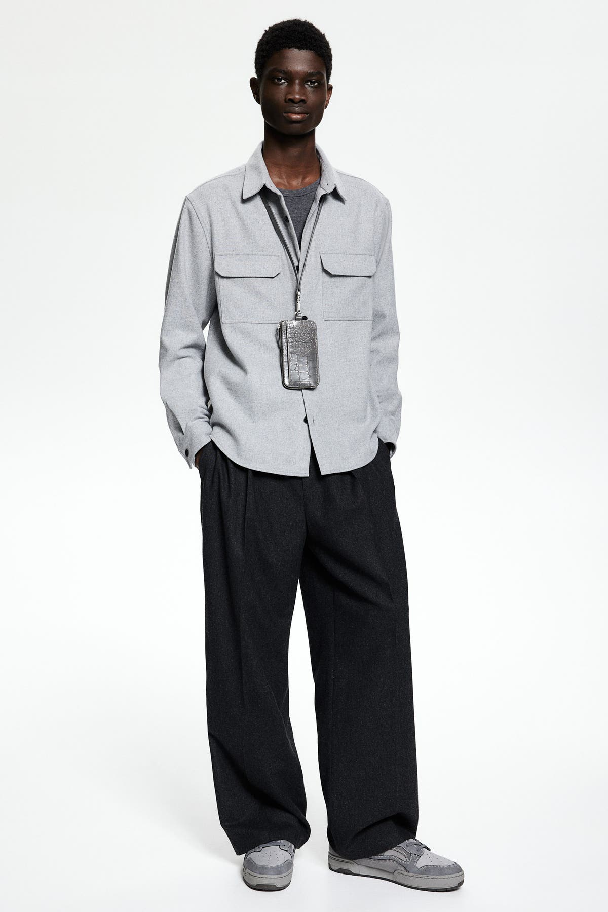 Regular Fit Felted Overshirt | H&M Egypt